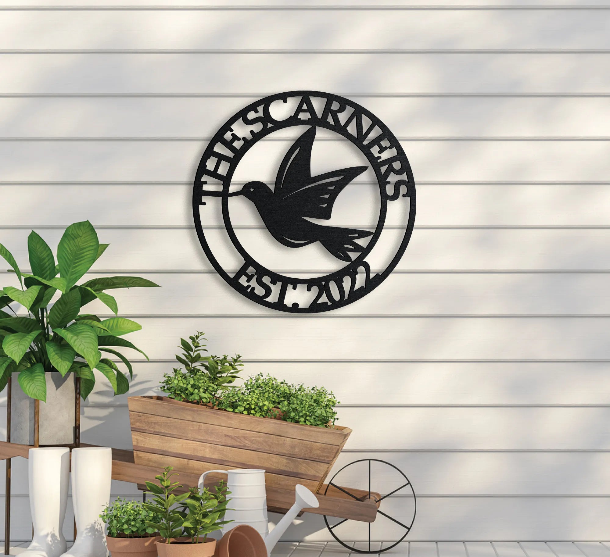 Bird Sign w Name and Year Sign – Apex Metal Signs